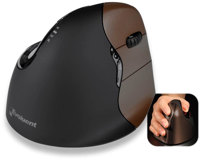 Evoluent VerticalMouse 4 (Right Handed Small Wireless) Dyslexic.com